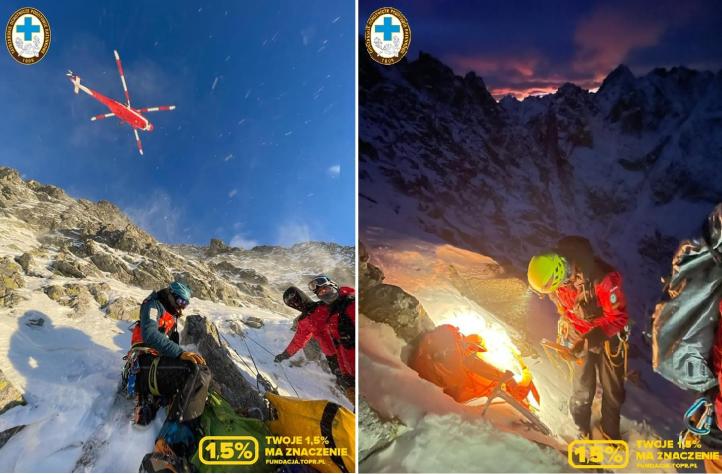 Dwie akcje ratunkowe w Tatrach z udziałem śmigłowców W-3 "Sokół" TOPR i ...