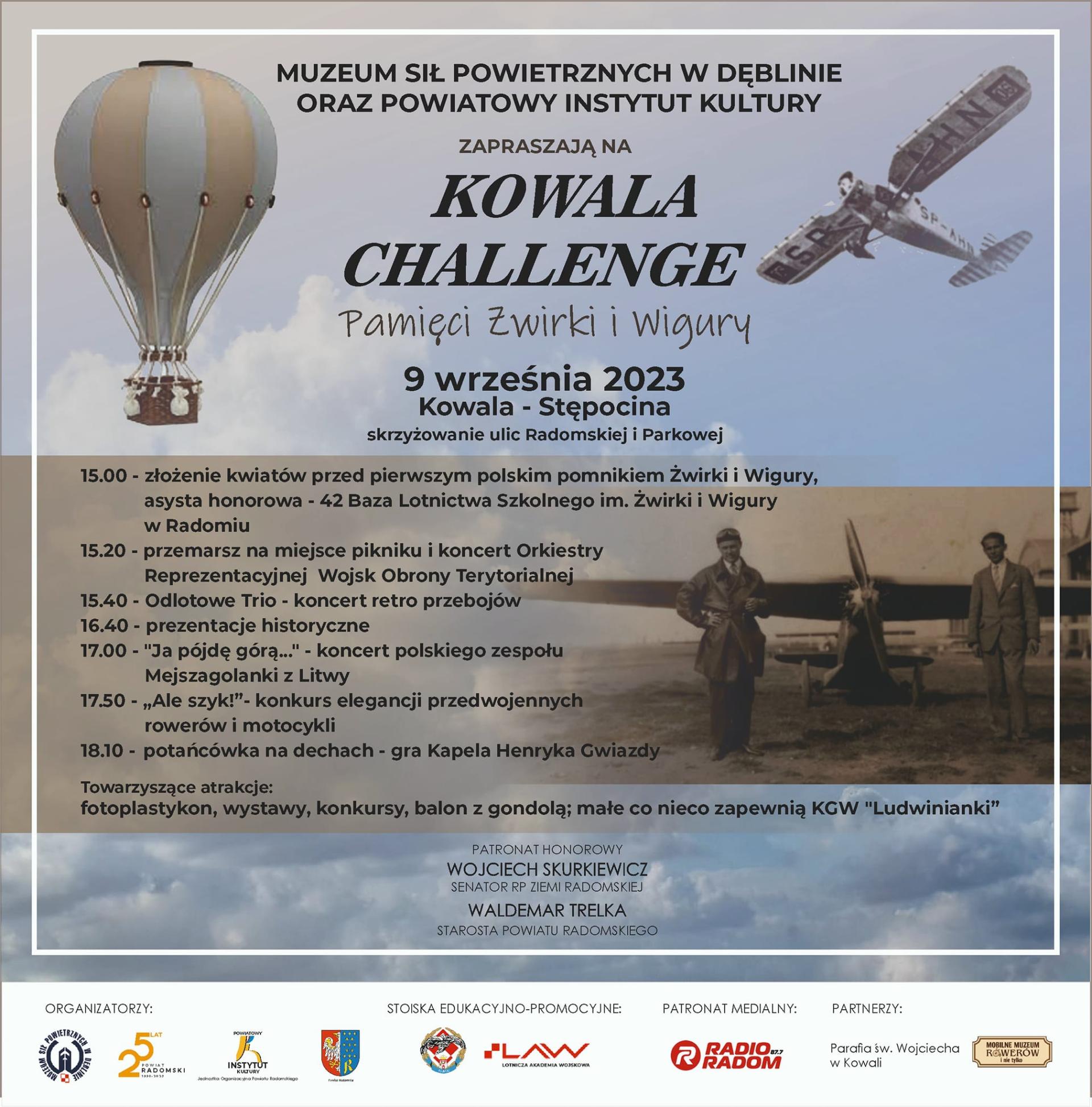 "Kowala Challege" pamięci Żwirki i Wigury – piknik historyczny w Kowali ...